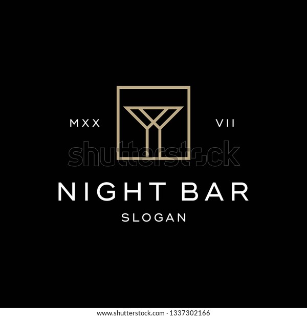 Night Bar Logo Design Template Stock Vector (Royalty Free) 1337302166 ...