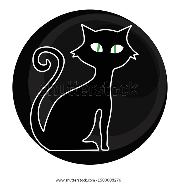 Night Cat Art Vector Illustration Stock Vector (Royalty Free ...
