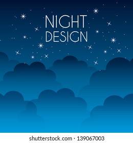 Vector Night Cloud Background Stock Vector (Royalty Free) 635794850