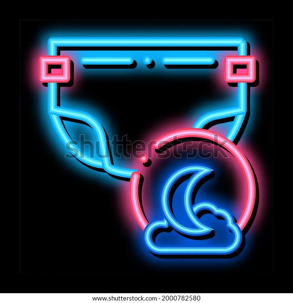 Night Diaper Neon Light Sign Vector Stock Vector (Royalty Free ...