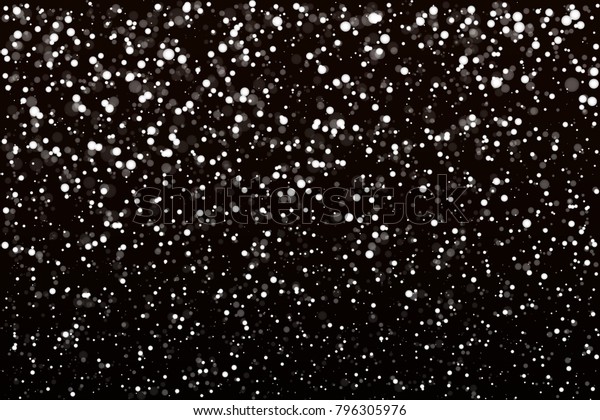 Night Falling Snow On Black Background Stock Vector (Royalty Free ...