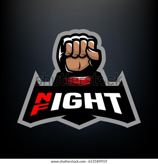 Night Fight Fighting Logo Design On Stock Vector (Royalty Free) 653589919
