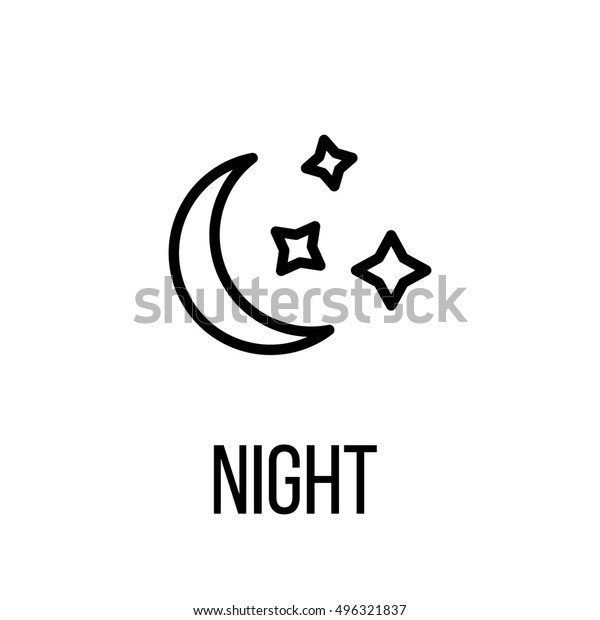 Night Icon Logo Modern Line Style Stock Vector (Royalty Free) 496321837