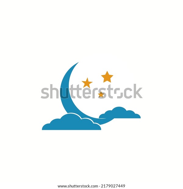 Night Moon Icon Design Template Vector Stock Vector (Royalty Free ...
