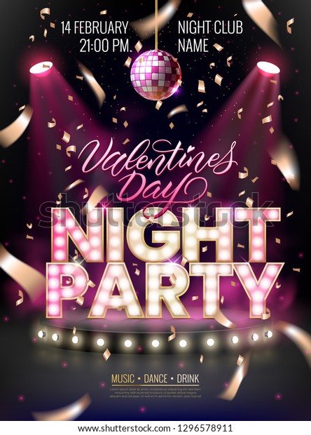 Night Party Background Flyer Banner Advertisement Stock Vector (Royalty ...