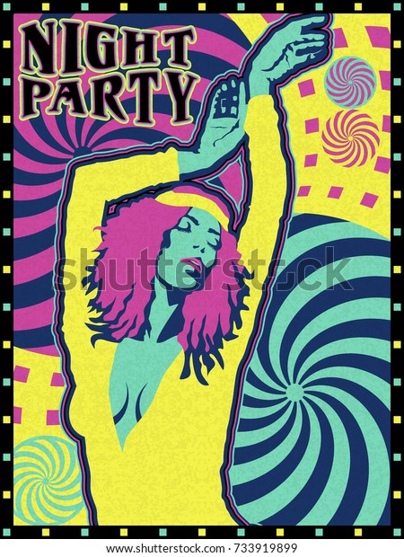 Night Party Poster Design Handmade Drawing Stock Vector (Royalty Free ...