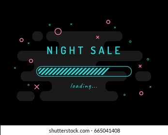 Night Sale Loading Vector Illustration Black Stock Vector (Royalty Free ...