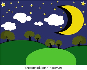 Night Sky Cartoon Stock Vector (Royalty Free) 448889008