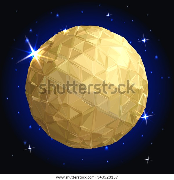 Night Sky. Full Moon. Abstract 3D geometric illustration. - Stock Image ...