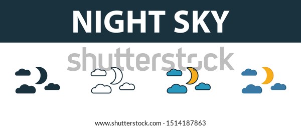 Night Sky icon set. Premium simple element in different styles from ...