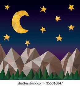 1,357 Low poly night landscape Images, Stock Photos & Vectors ...