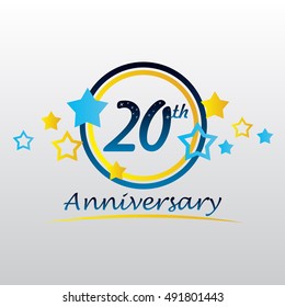 Night Sky Star Themes 20th Anniversary Stock Vector (Royalty Free ...