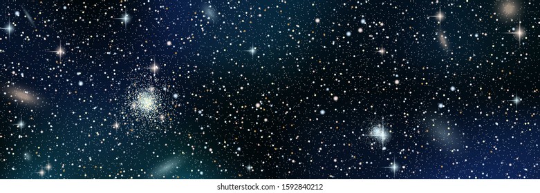 Night Sky Vector Banner Template Stars Stock Vector (Royalty Free ...