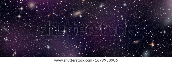 Night Sky Vector Banner Template Stars Stock Vector (Royalty Free ...