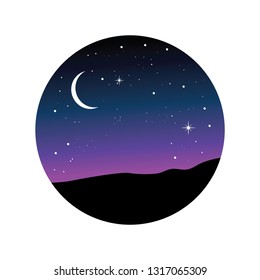 Night Sky Vector Logo Icon Stock Vector (Royalty Free) 1317065309 ...