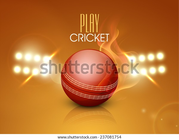 Night Stadium Lights Red Glossy Cricket Stock Vector (Royalty Free ...