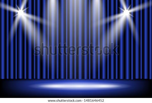 Night Stage Lighting Spotlight Scene Background Stock Vector (Royalty ...