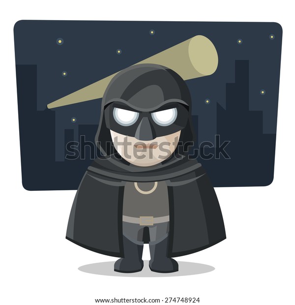 Night Superhero Vector Illustration On Background Stock Vector (Royalty ...