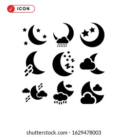 Night Time Icon Logo Isolated Sign Stock Vector (Royalty Free ...