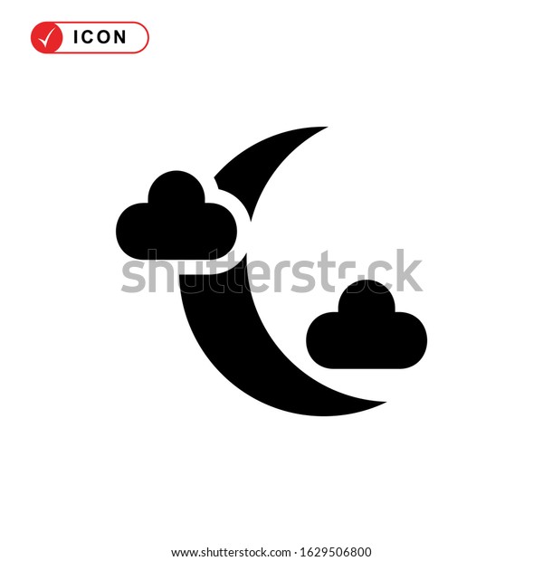 Night Time Icon Logo Isolated Sign Stock Vector (Royalty Free ...