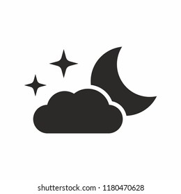 Night Icon Nighttime Symbol Black Flat: vector de stock (libre de ...