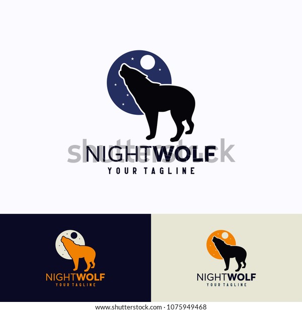 Night Wolf Logo Template Design Creative Stock Vector (Royalty Free ...