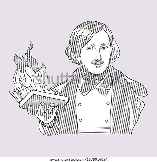 Nikolai Gogol Russian Writer Vector Illustration Stock Vector (Royalty ...