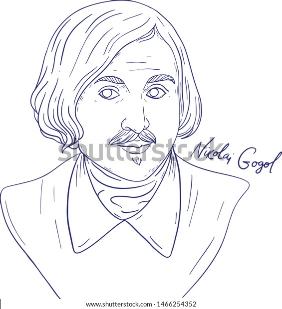 Nikolai Gogol Vector Line Art Portrait Stock Vector (Royalty Free ...