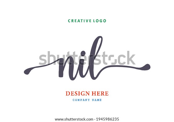 Nil Lettering Logo Simple Easy Understand Stock Vector (Royalty Free ...