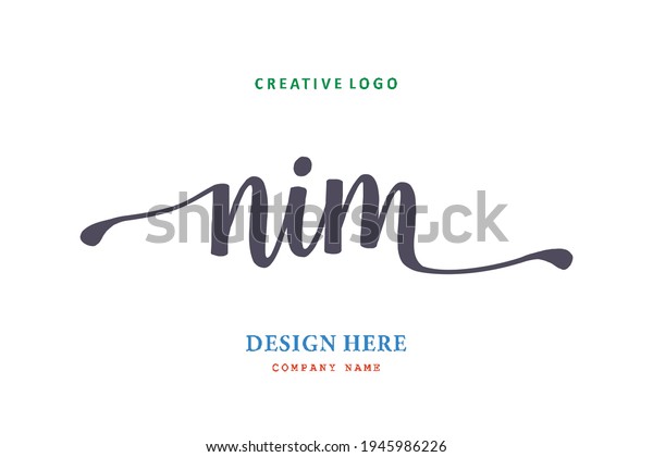 Nim Lettering Logo Simple Easy Understand Stock Vector (Royalty Free ...