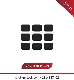 Nine Black Tiles Vector Icon Stock Vector (Royalty Free) 1111447547 ...