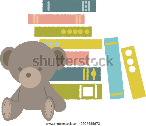 Nine Books Teddy Bear Stock Vector (Royalty Free) 2209485673 | Shutterstock
