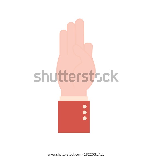 Nine Hand Sign Language Flat Style Stock Vector (Royalty Free ...
