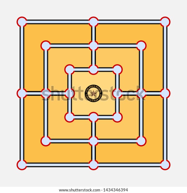 Nine Mens Morris Board Strategy Game Stock Vector (Royalty Free ...