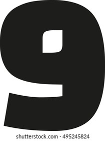 Nine Number Digits 9 Stock Vector (Royalty Free) 495245824 | Shutterstock