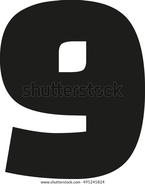 Nine Number Digits 9 Stock Vector (Royalty Free) 495245824 | Shutterstock