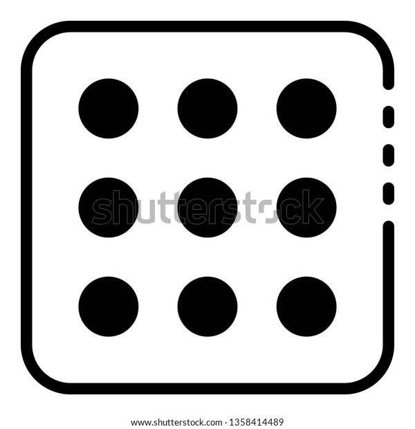 Nine Point Dice Icon Outline Nine Stock Vector (Royalty Free ...