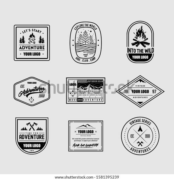 Nine Sets Outdoor Stamp Stock Vector (Royalty Free) 1581395239 ...