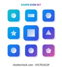 Nine Shape Icons One Set White Stock Vector (Royalty Free) 1917014129 ...
