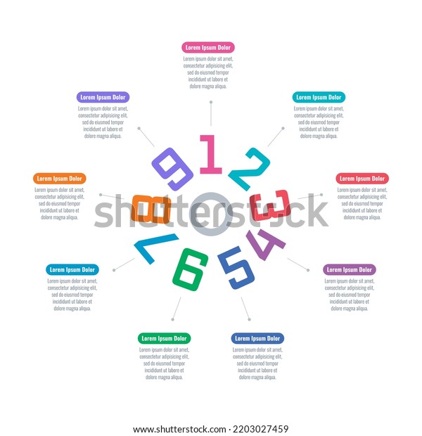 Nine Steps Infographic Template 19 Numbers Stock Vector (Royalty Free ...