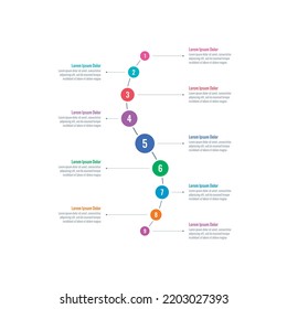 Nine Steps Informational Template Wavy Infographic Stock Vector ...