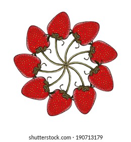 Nine Strawberries Isolated Vector Stock Vector (Royalty Free) 190713179 ...