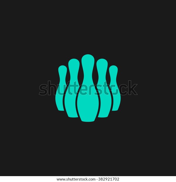 Ninepins Flat Simple Modern Illustration Pictogram Stock Vector ...