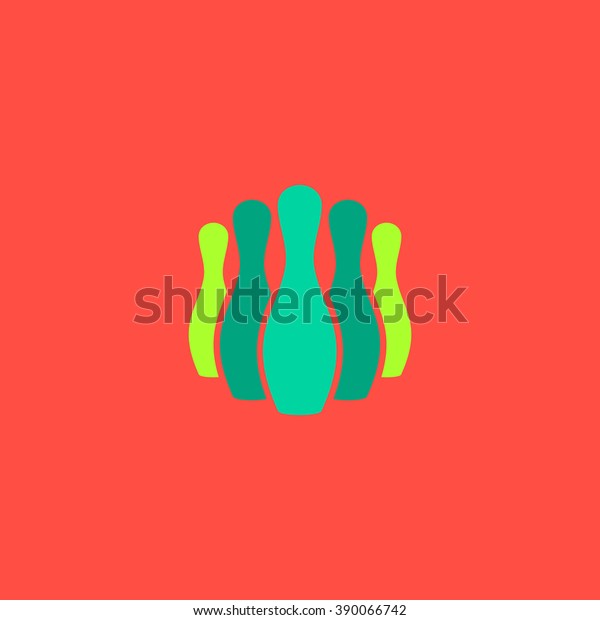 Ninepins Flat Simple Modern Illustration Pictogram Stock Vector ...