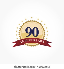 Ninety Anniversary Logo Vector Stock Vector (Royalty Free) 455092618 ...