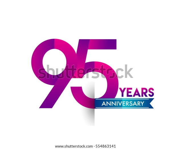 Ninety Five Years Anniversary Celebration Logotype Stock Vector ...