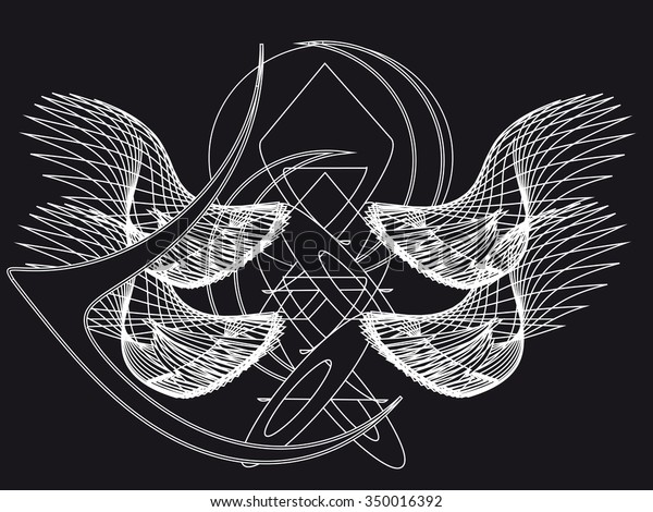 Ninja Abstract Drawing Black White Stock Vector (Royalty Free ...