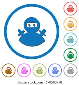 Ninja Avatar Flat Color Icons Quadrant Stock Vector (Royalty Free ...