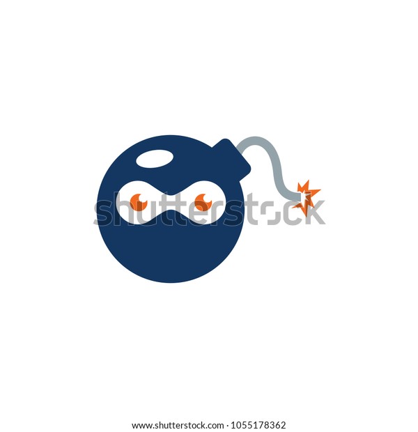 Ninja Bomb Logo Icon Design Stock Vector (Royalty Free) 1055178362 ...