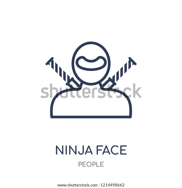 Ninja Face Icon Ninja Face Linear Stock Vector (Royalty Free ...